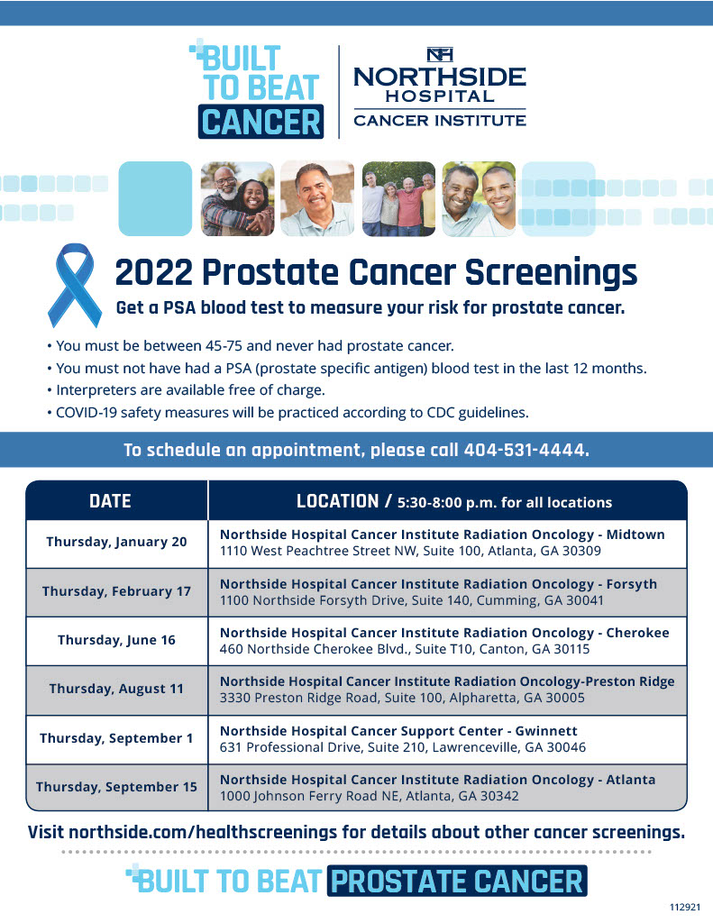 Prostate Cancer Screening: Northside Hospital Cancer Support Center ...